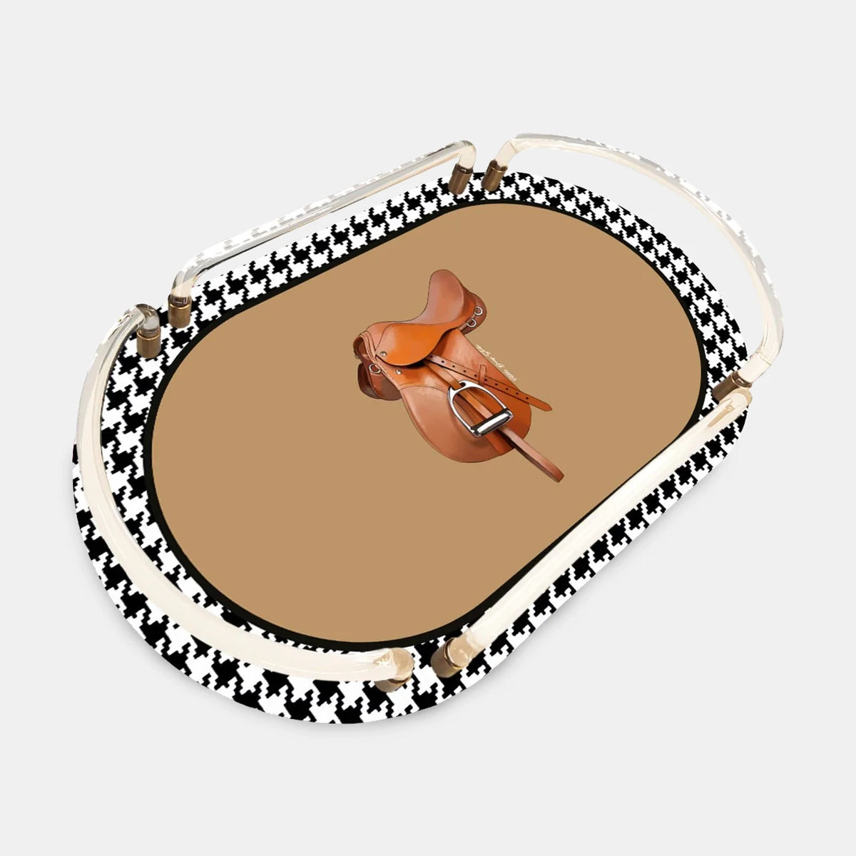 Equestrian Camel Oval Akrilik Tepsi – Vitelli Design Studio