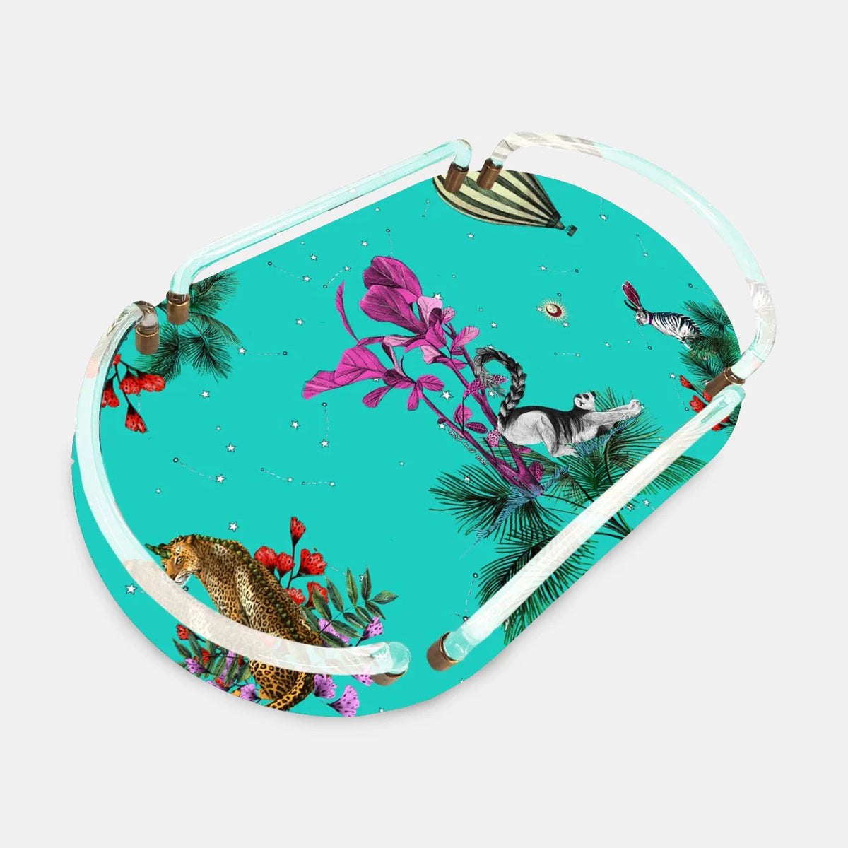 Wonderland Yeşil Rakun Oval Akrilik Tepsi – Vitelli Design Studio